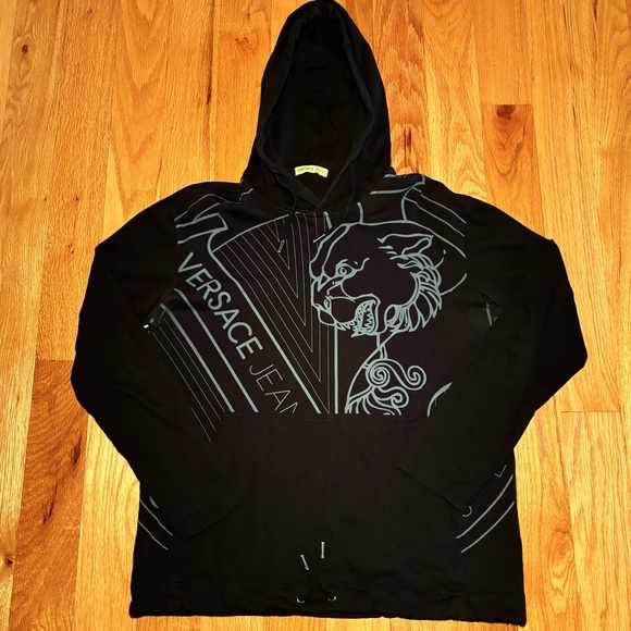 Versace | Shirts | Versace Tiger Logo Lightweight Hoodie Shirt | Poshmark